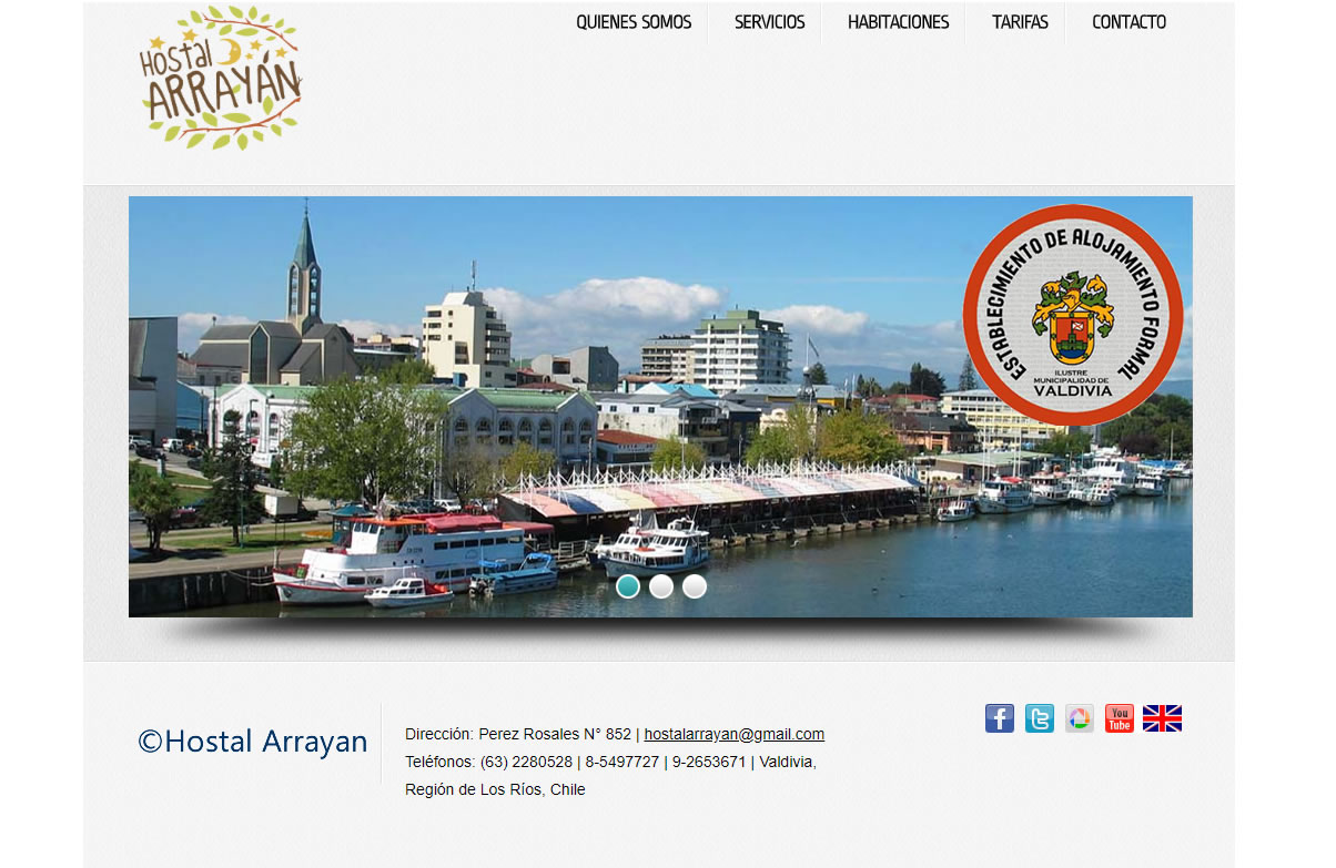 HOSTAL ARRAYAN – Diseño gráfico y desarrollo Web Valdivia